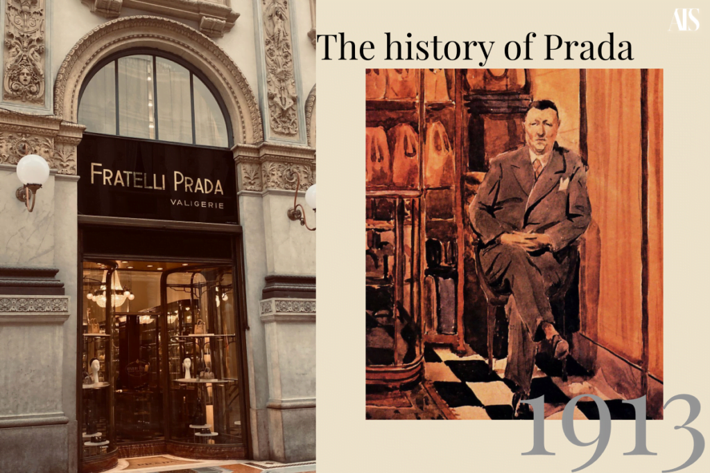 Prada ประวัติความเป็นมาจากปี 1913 ประวัติศาสตร์แฟชั่นแบรนด์